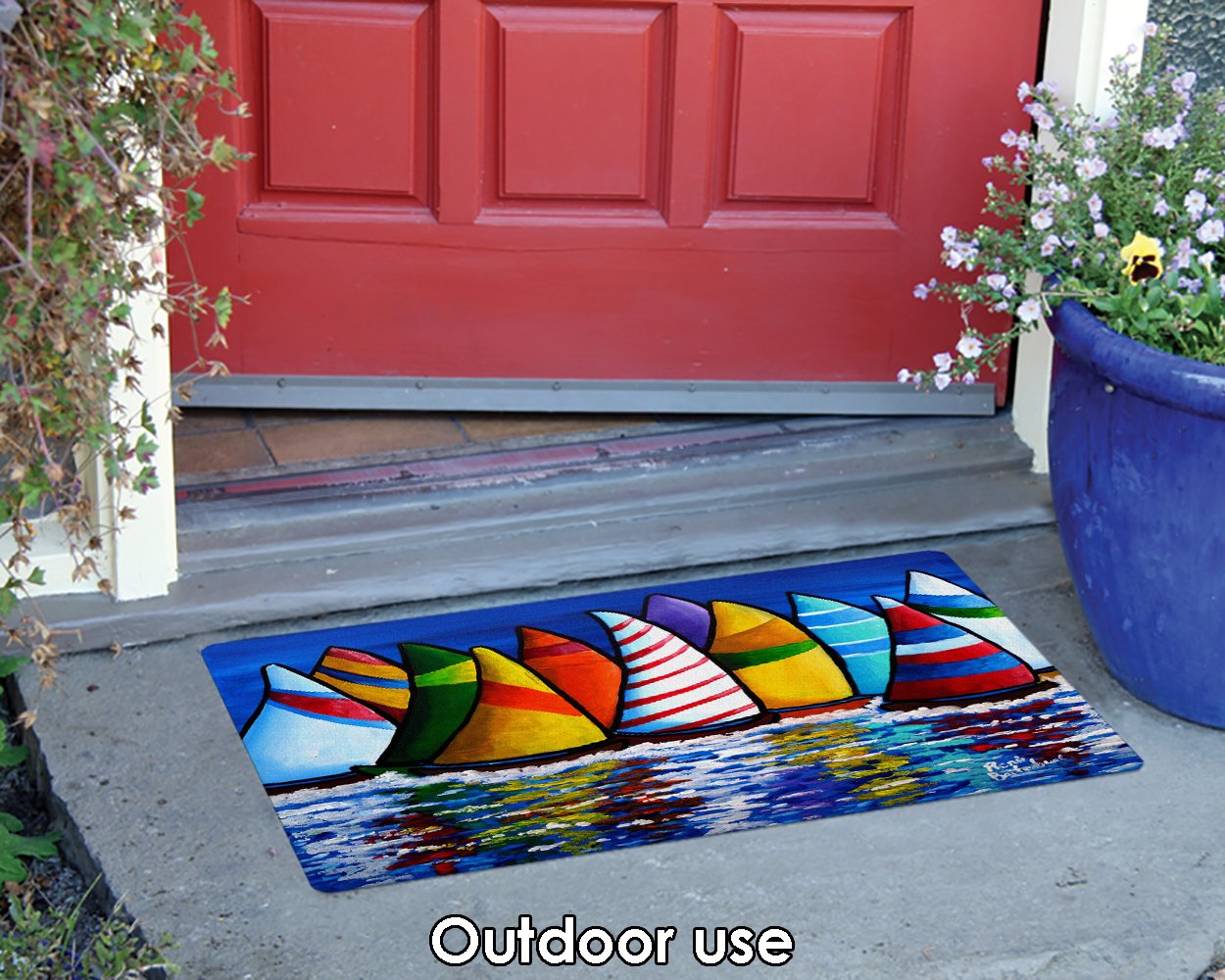 Toland Home Garden 800214 Skipper's Traffic Summer Door Mat 18x30 Inch Boat Outdoor Doormat for Entryway Indoor Entrance