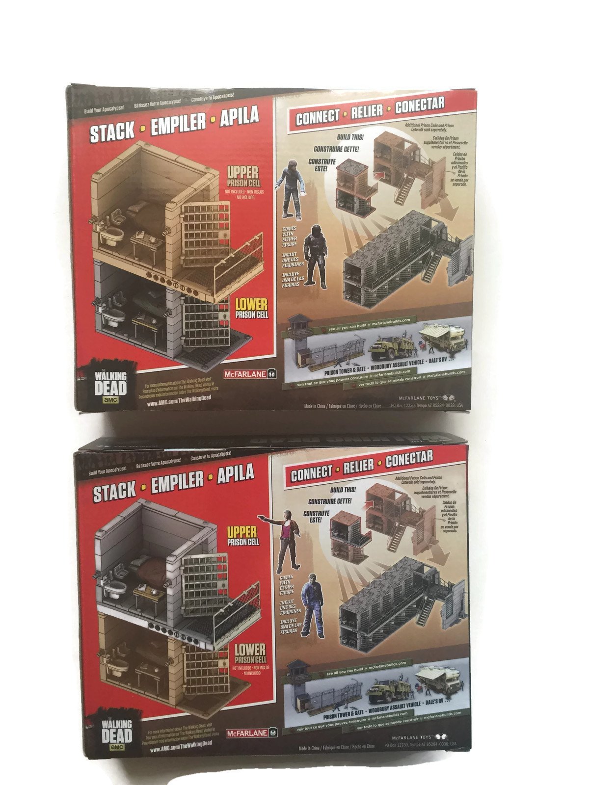 McFarlane Toys Construction Bundle - The Walking Dead TV (1) Upper and (1) Lower Prison Cell Sets