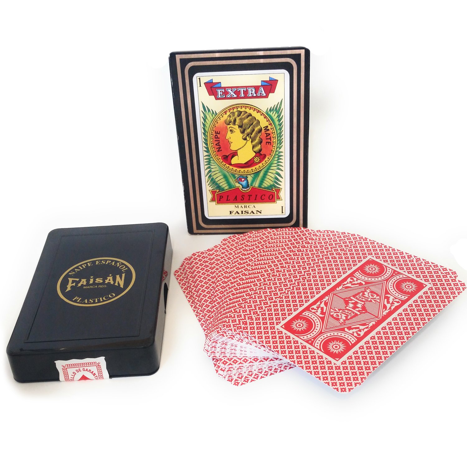 Spanish Playing Cards, Barajas Espanolas, Red Color, Color rojo Faisan