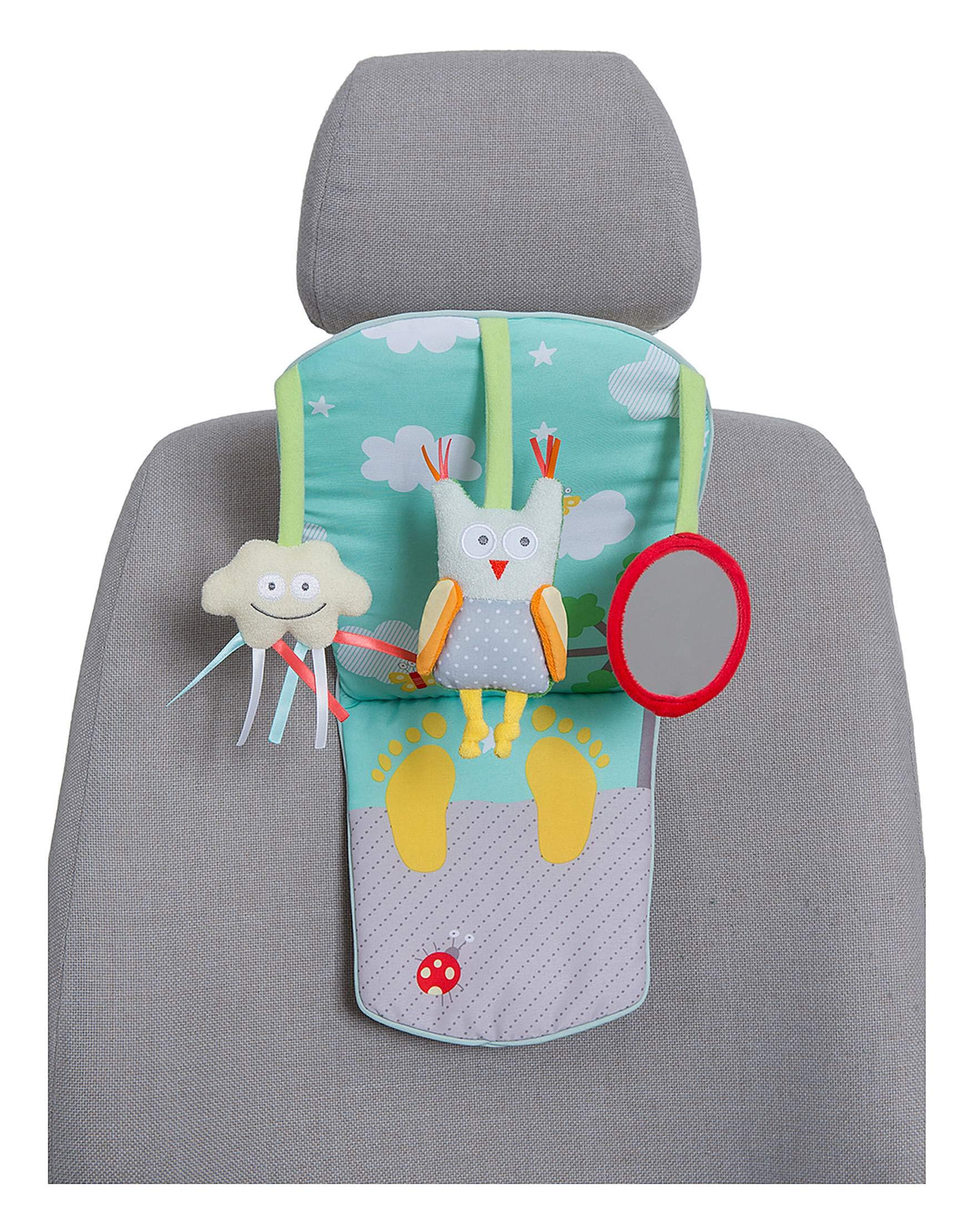 Taf Toys Play & Kick Car Seat Toy | Baby’s Activity & Entertaining Center. Keep Baby Calm While Driving. Important - Suitable ONLY for Cars with Adjustable HEADREST with Metal Poles