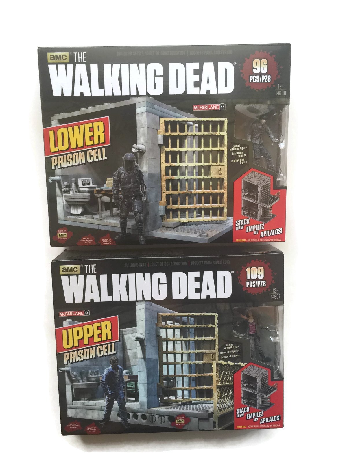 McFarlane Toys Construction Bundle - The Walking Dead TV (1) Upper and (1) Lower Prison Cell Sets