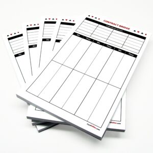 Contract Bridge Score Pads (5 Pads, 50 Sheets Each) Enjoy The Original! Proudly Made in The USA.