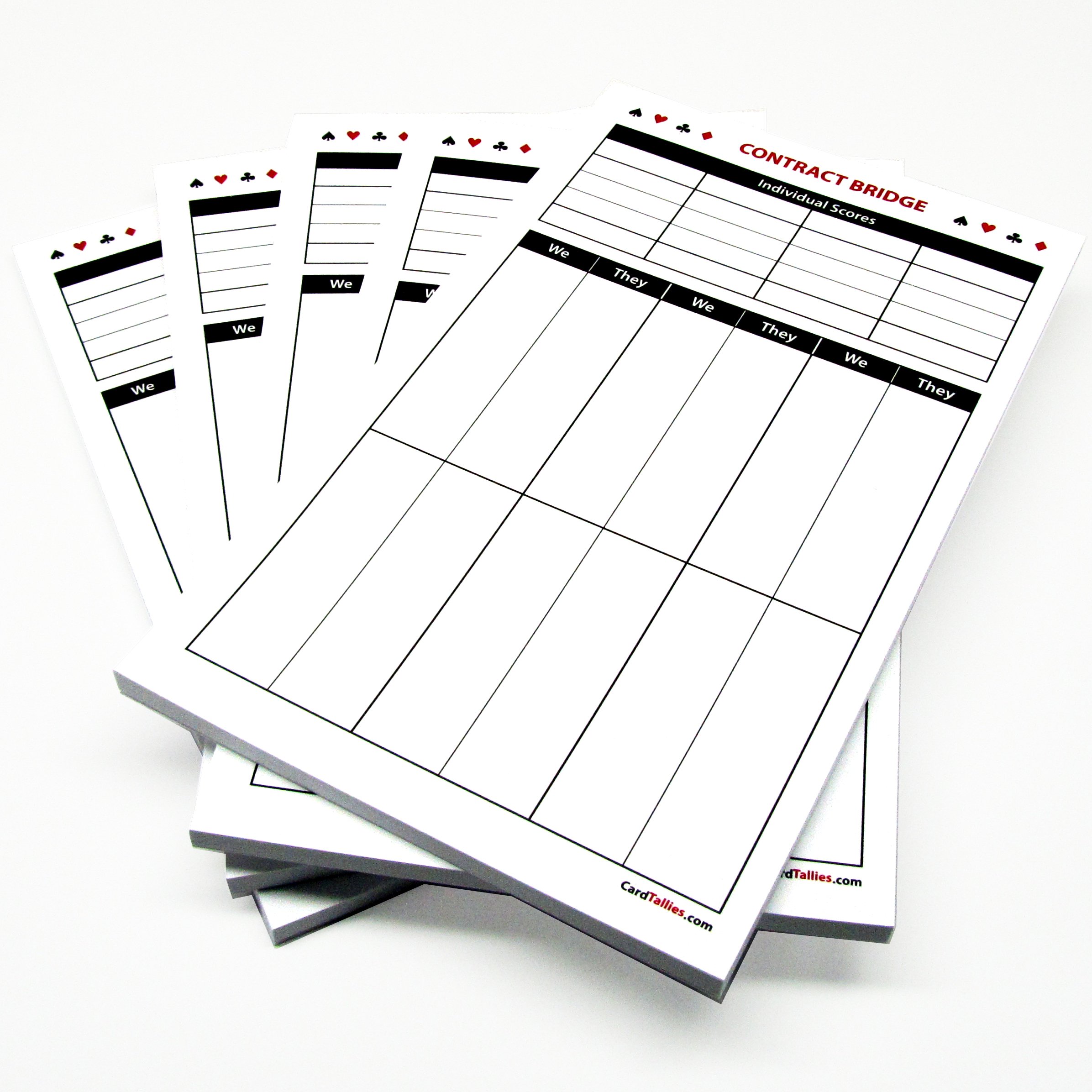 Contract Bridge Score Pads (5 Pads, 50 Sheets Each) Enjoy The Original! Proudly Made in The USA.