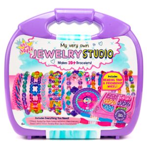 Just My Style My Very Own Jewelry Studio, Personalized Bracelet Making Kit With 1700+ Beads, Bead Kit Great for On-The-Go, Travel DIY Custom Accessories for Ages 6, 7, 8, 9