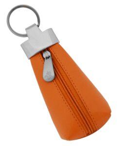 visconti k10 leather key ring zippered coin pouch (brown)