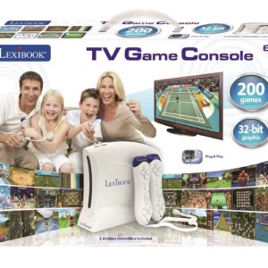 Lexibook Yeno TV Game Console 200-in-1 Electronic Games, Wireless controllers, Tennis, swimming, aerobics, bowling, skiing, beach volleyball, golf, arcade games - JG7420