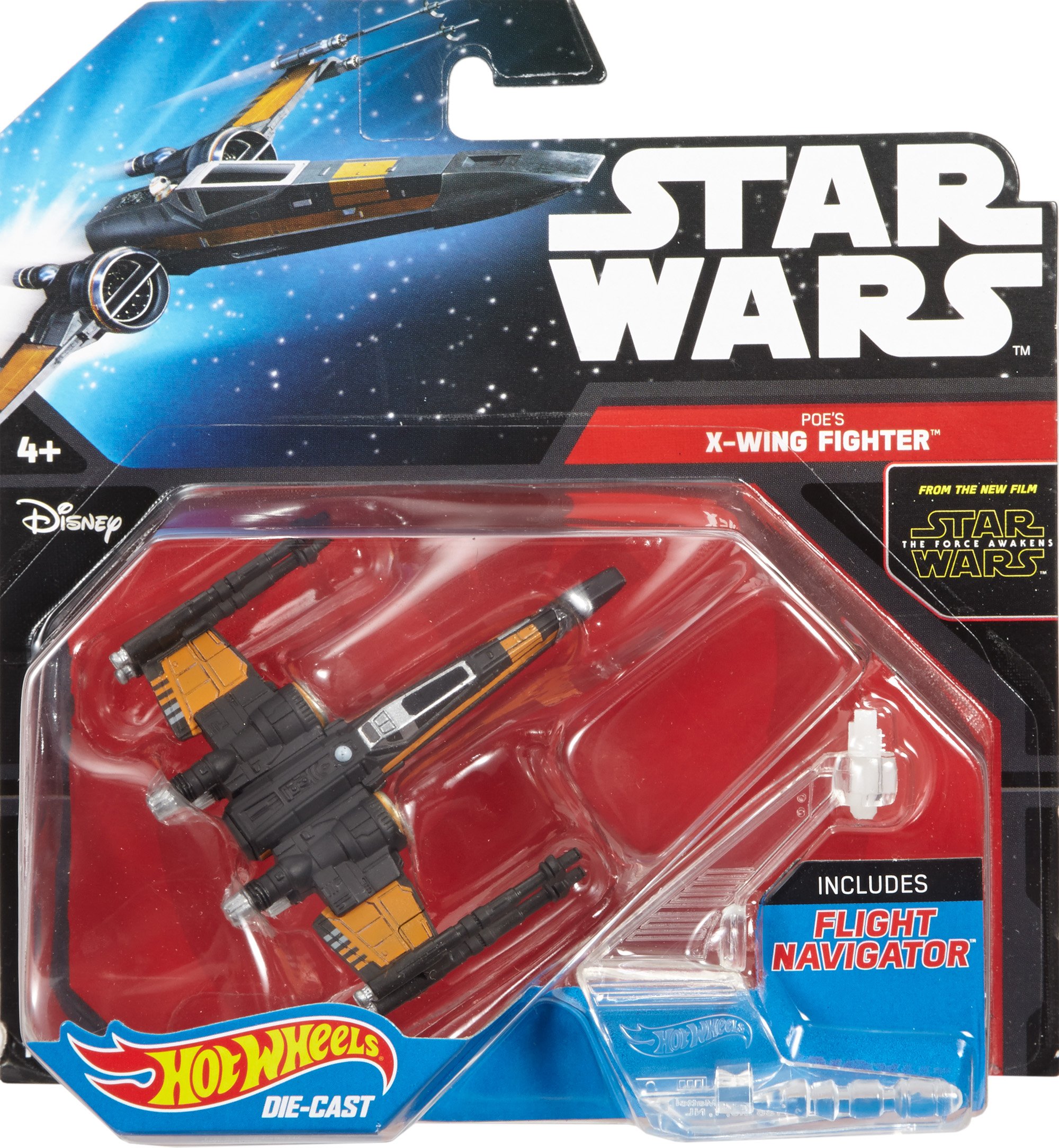 Hot Wheels Star Wars Starship Poe Dameron's X-Wing Fighter (Closed Wing Orange)