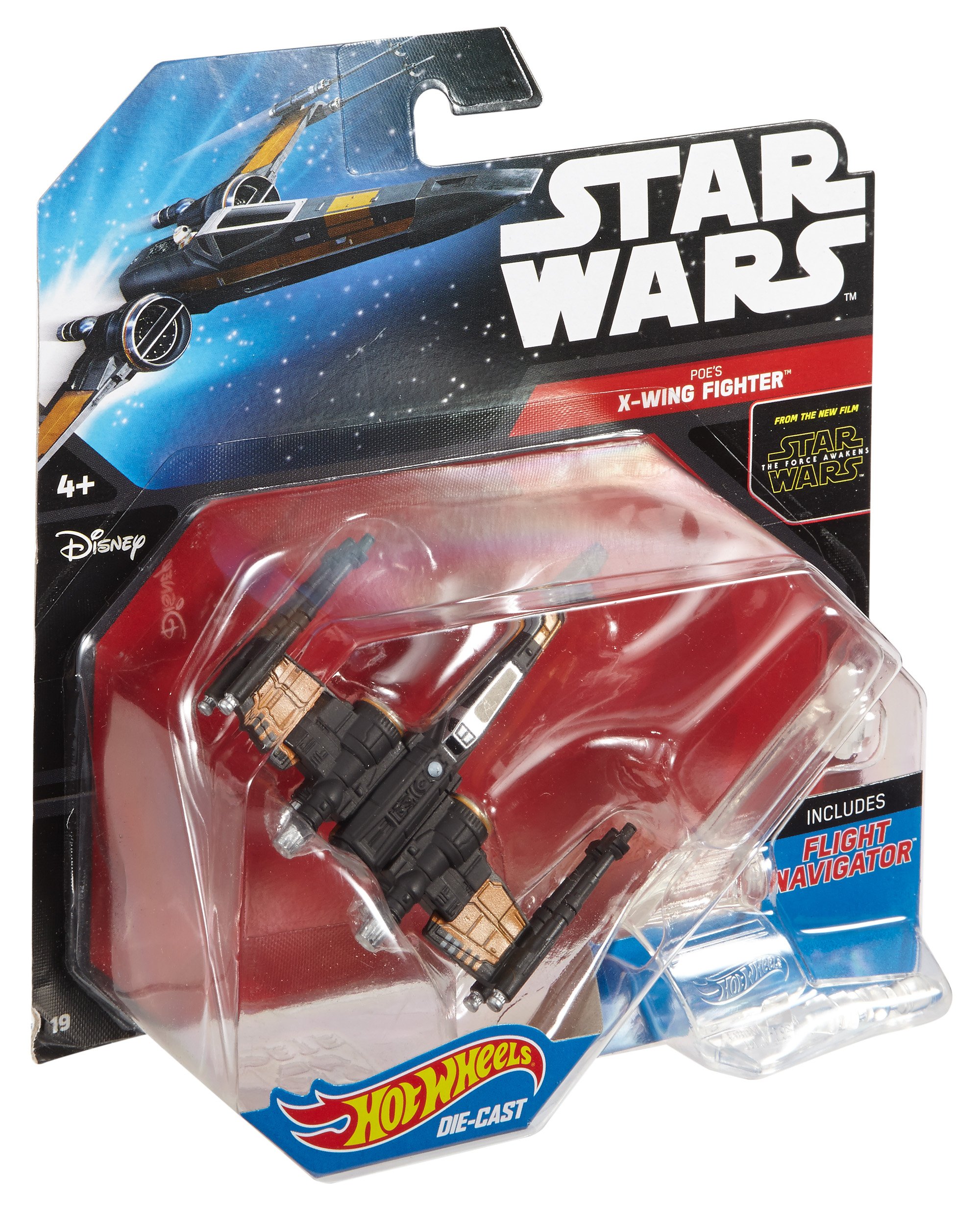 Hot Wheels Star Wars Starship Poe Dameron's X-Wing Fighter (Closed Wing Orange)