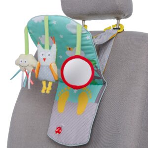 Taf Toys Play & Kick Car Seat Toy | Baby’s Activity & Entertaining Center. Keep Baby Calm While Driving. Important - Suitable ONLY for Cars with Adjustable HEADREST with Metal Poles