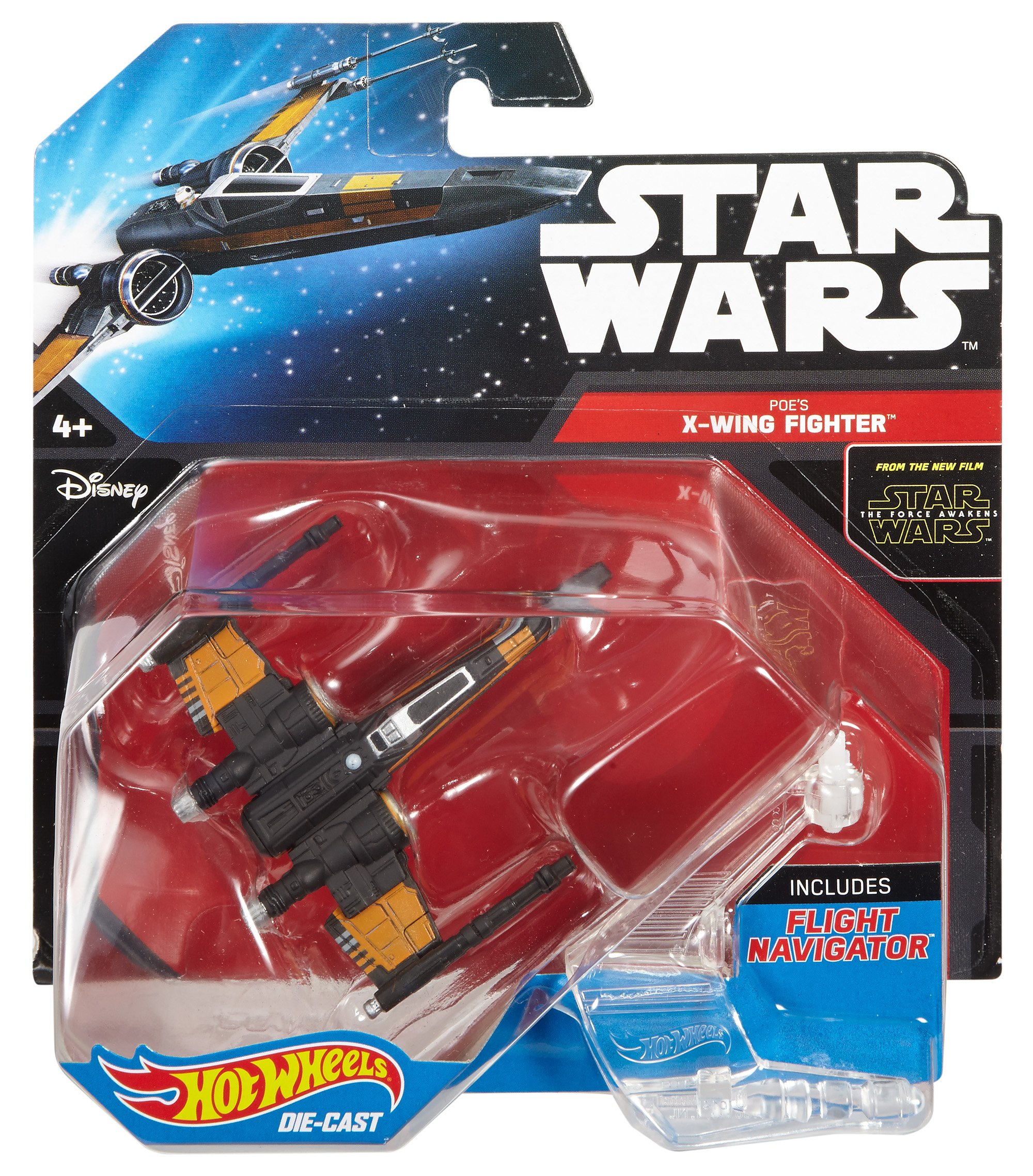 Hot Wheels Star Wars Starship Poe Dameron's X-Wing Fighter (Closed Wing Orange)