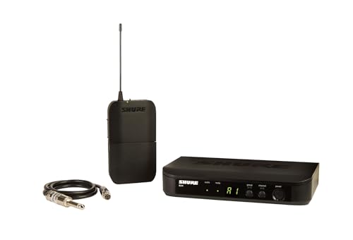 Shure BLX14 UHF Wireless System for Guitar and Bass with 1/4 Jack - 14-Hour Battery Life, 300 ft Range, UHF | Includes 1/4" Jack Instrument Cable & Single Channel Receiver | H10 Band (BLX14-H10)