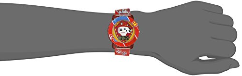 Nickelodeon Kids' Digital Watch with Red Case, Comfortable Red Strap, Easy to Buckle - Official 3D Paw Patrol Character on the Dial, Safe for Children - Model: PAW4016