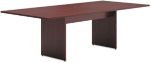 hon modular conference table , slab base , rectangle end , 48"w x 96"d , mahogany finish