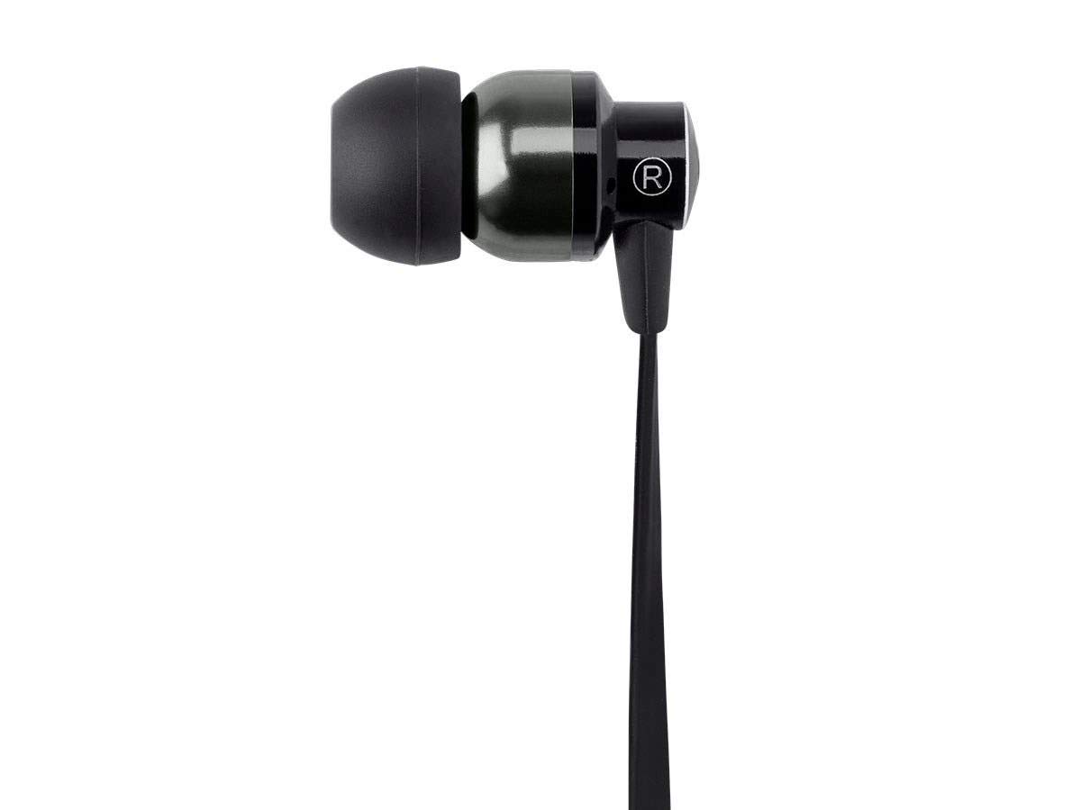 Monoprice Hi-Fi Reflective Sound Technology Earbuds Headphones - Black/Carbonite with in-Line Controller and Microphone