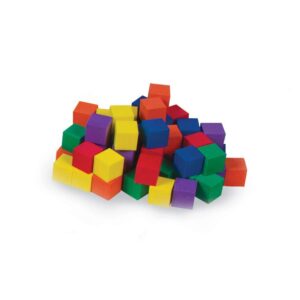 hand2mind Foam Blocks, Counting Cubes for Kids Math, 1 Inch Blocks for Preschool Crafts, Math Manipulatives for Preschool, Classroom Supplies for Teachers Elementary (Pack of 100 with Storage)