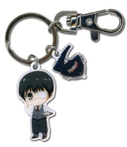 great eastern entertainment tokyo ghoul- sd kaneki & mask metal keychain multi-colored, 2"