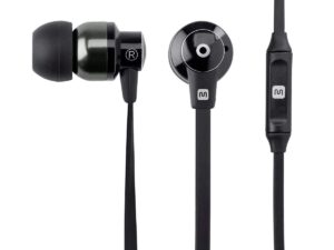 monoprice hi-fi reflective sound technology earbuds headphones - black/carbonite with in-line controller and microphone