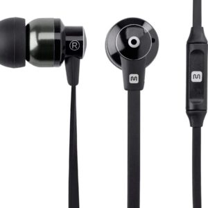 Monoprice Hi-Fi Reflective Sound Technology Earbuds Headphones - Black/Carbonite with in-Line Controller and Microphone