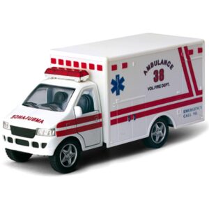 kinsmart rescue team ambulance 5" die cast metal cabin w/pullback action