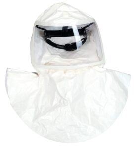 msa 10095740 optimair tl hood - tychem qc powered air-purifying respirator (papr), color: white, 20 pack, single bib, standard connection, hi-efficiency respiratory protection, durable & replaceable