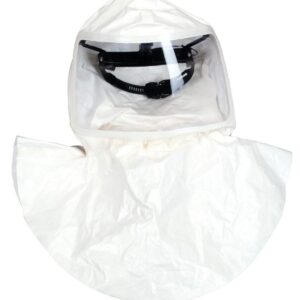 MSA 10095740 OptimAir TL Hood - Tychem QC Powered Air-Purifying Respirator (PAPR), Color: White, 20 Pack, Single Bib, Standard Connection, Hi-Efficiency Respiratory Protection, Durable & Replaceable