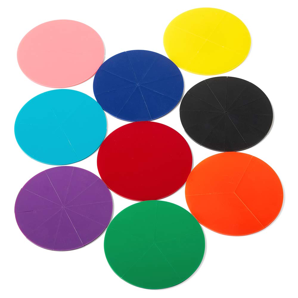 hand2mind Plastic Rainbow Fraction Circles, Fraction Manipulatives, Unit Fraction, Rainbow Circle Math Manipulatives, Fraction Games, Montessori Math, Homeschool Supplies (Set of 51)