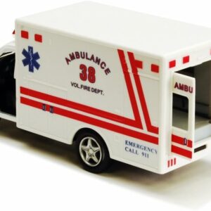 KiNSMART Rescue Team Ambulance 5" Die Cast Metal Cabin w/Pullback Action