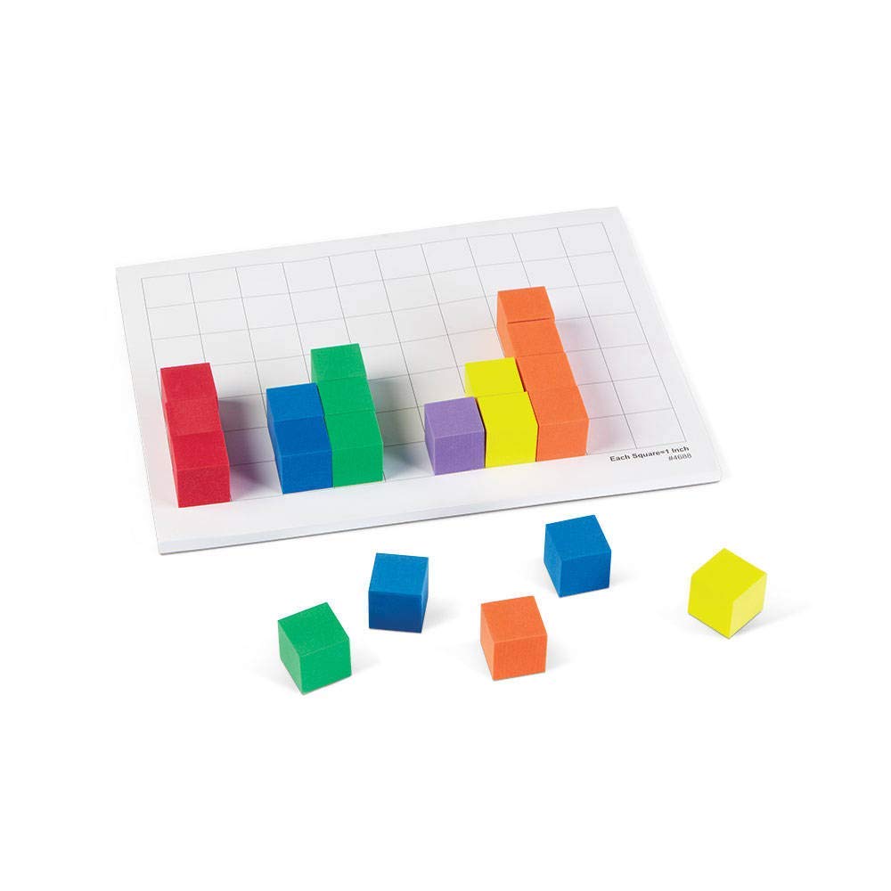 hand2mind Foam Blocks, Counting Cubes for Kids Math, 1 Inch Blocks for Preschool Crafts, Math Manipulatives for Preschool, Classroom Supplies for Teachers Elementary (Pack of 100 with Storage)