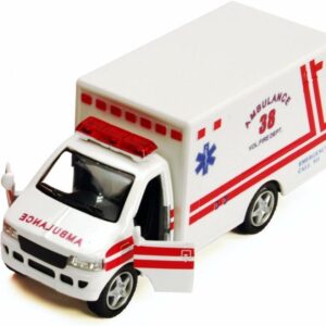 KiNSMART Rescue Team Ambulance 5" Die Cast Metal Cabin w/Pullback Action