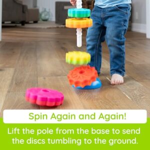 Fat Brain Toys SpinAgain, Baby Stacking Toys for Toddlers, Building Baby Toys for Ages 1+, Spinning Toddler Toys