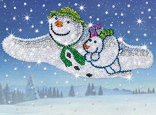 Sequin Art, Snowman and Dog, Sparkling Craft Picture Kit