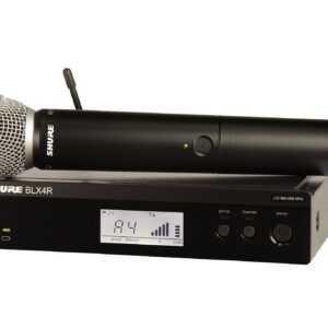 Shure BLX24R/B58 Wireless Microphone System - 14-Hour Battery Life, 300 ft Range, UHF | BETA 58A Handheld Vocal Mic, Single Channel Rack Mount Receiver | H9 Band (BLX24R/B58-H9)