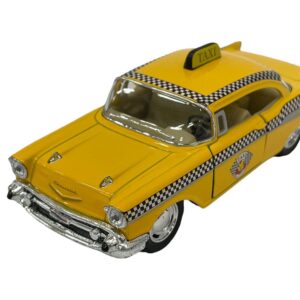 KiNSMART 1957 Chevy Bel Air Coupe Classic Taxi Cab 5" 1:40 Scale Die Cast Metal Model Toy Car