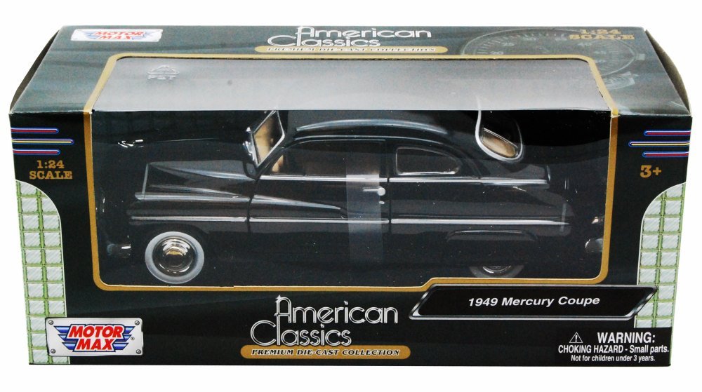 1949 Mercury Eight Coupe, Black - Motormax 73225-1/24 Scale Diecast Model Toy Car