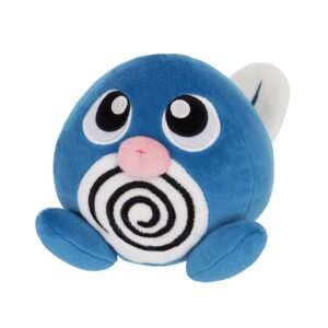 sanei pokemon all star series poliwag stuffed plush, 4.5"