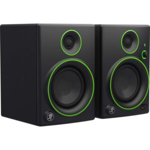 mackie studio monitor, black w/green trim, 4-inch (cr4bt)