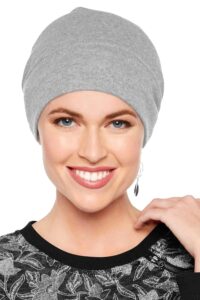 headcovers unlimited cotton relaxed beanie-caps for women with chemo cancer hair loss grey heather