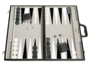 21" tournament backgammon set - velvet playing field, large black board