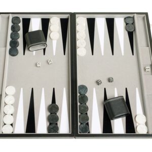 21" Tournament Backgammon Set - Velvet Playing Field, Large Black Board