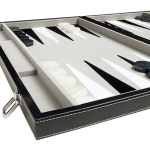 21" Tournament Backgammon Set - Velvet Playing Field, Large Black Board