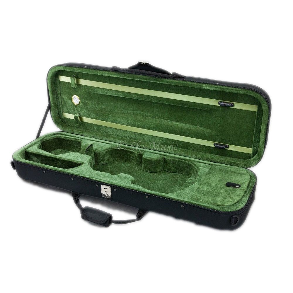 SKY 4/4 Full Size Professional Oblong Shape Lightweight Violin Hard Case with Hygrometer