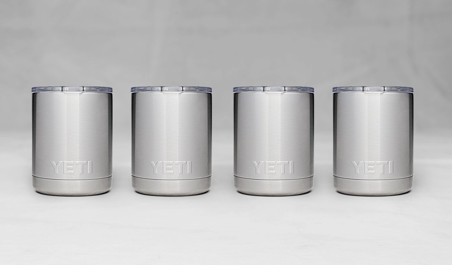 YETI Rambler 10 oz Lowball, Vacuum Insulated, Stainless Steel with Standard Lid, 4 Pack