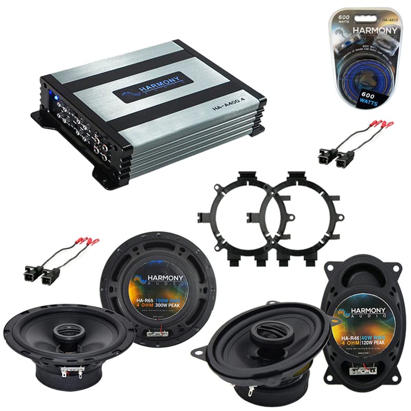 Compatible with Chevy CK Pickup 1995-2000 OEM Speaker Upgrade Harmony R5 R46 & CXA300.4 Amp (Renewed)