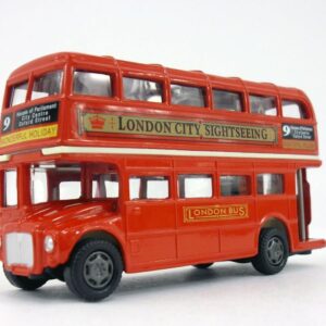 London Double Decker Bus , Red - Motormax 76002 - 4.75" Diecast Model Toy Car