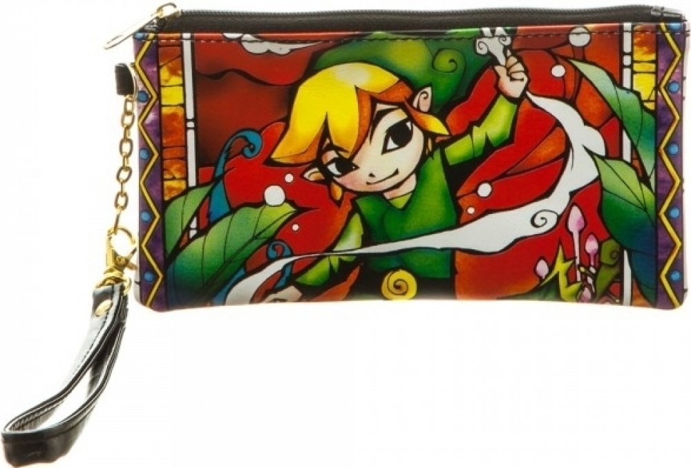 Nintendo Zelda Link Chain Wristlet Wallet with Clear Envelope Pouch