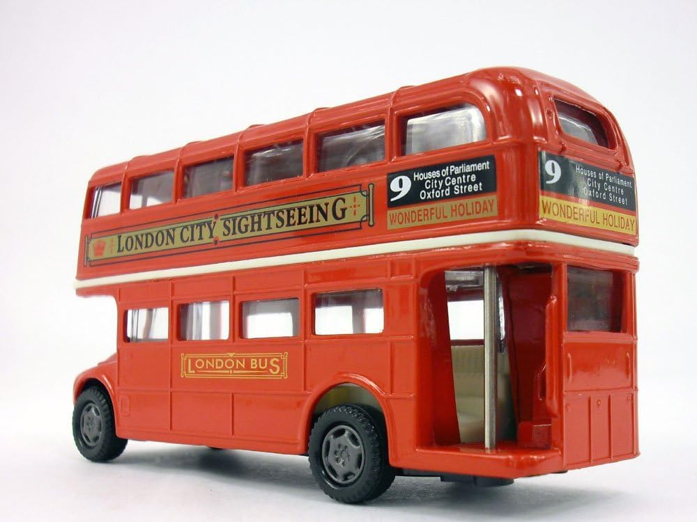 London Double Decker Bus , Red - Motormax 76002 - 4.75" Diecast Model Toy Car