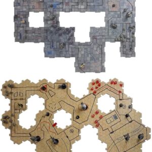 Dry Erase Dungeon Tiles, Combo Set of Five 10" and Sixteen 5" Interlocking Squares for Role-Playing and Miniature Tabletop Games