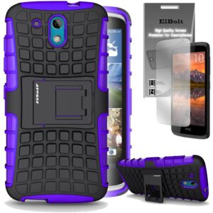 htc desire 526 grenade combat case by elbolt - purple with free hd screen protector