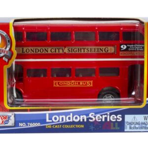 London Double Decker Bus , Red - Motormax 76002 - 4.75" Diecast Model Toy Car