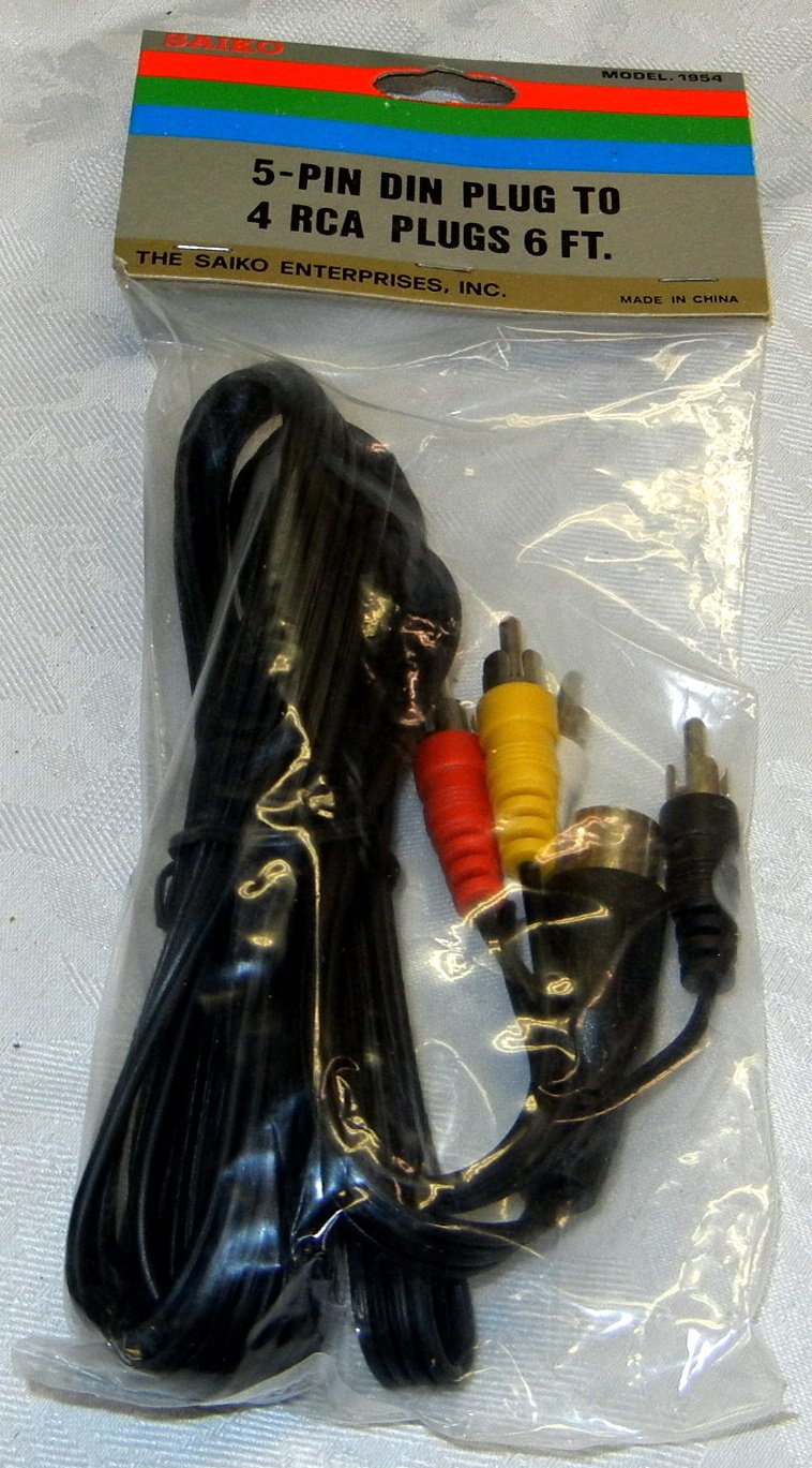 Saiko 6ft 5-Pin Din Male to 4-RCA Audio Cable for Atari 800/800XL, Commodore 64/128, Bang & Olufsen, Naim, Quad.Stereo Systems + More